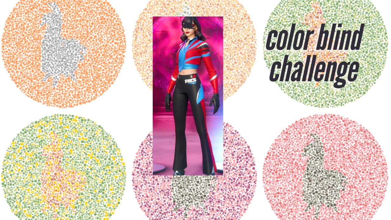 playing fortnite doing color blind challenge - YouTube