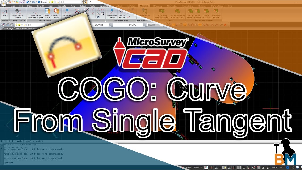 MicroSurvey CAD How to: COGO Curve from Single Tangent | Bench Mark ...