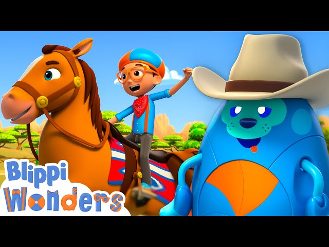 Yee Haw! Lets Be Cowboys🤠 | 📖Blippi Wonders📖Moonbug Kids📖Learning ...
