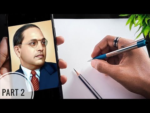 How to draw Dr BR Ambedkar drawing step by step || Dr BR Ambedkar ...