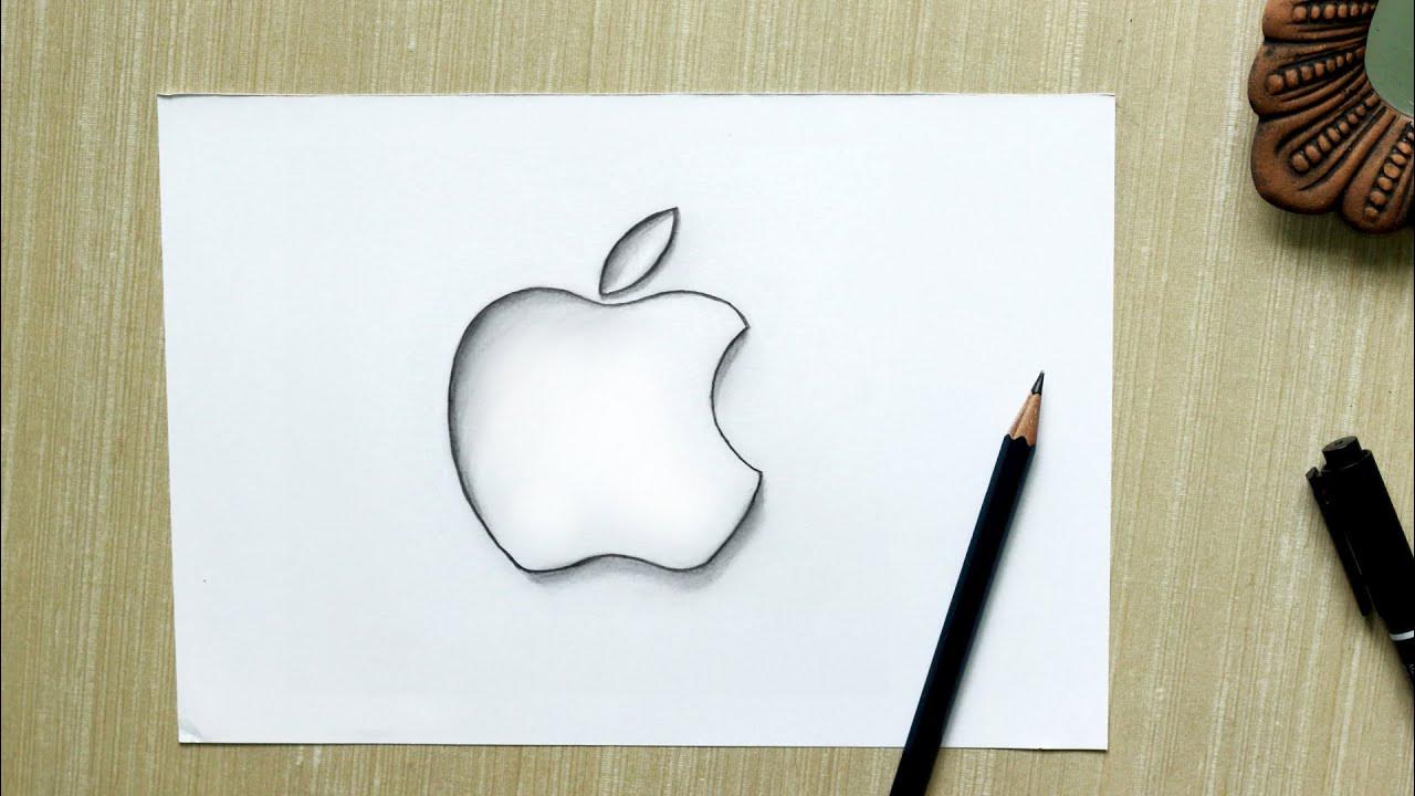 Apple logo Drawing 🍎 How to draw Apple Logo - YouTube