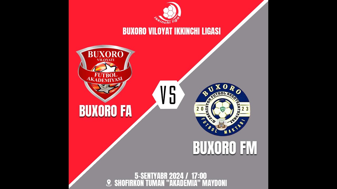 Buxoro viloyatida Ikkinchi Ligasi | Buxoro FA - Buxoro FM - YouTube