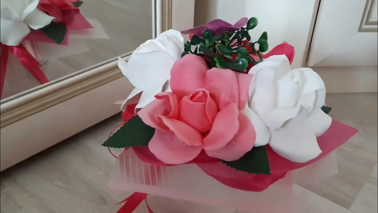 мыльные розы букетик в стаканчике композиция из 5 роз Youtube