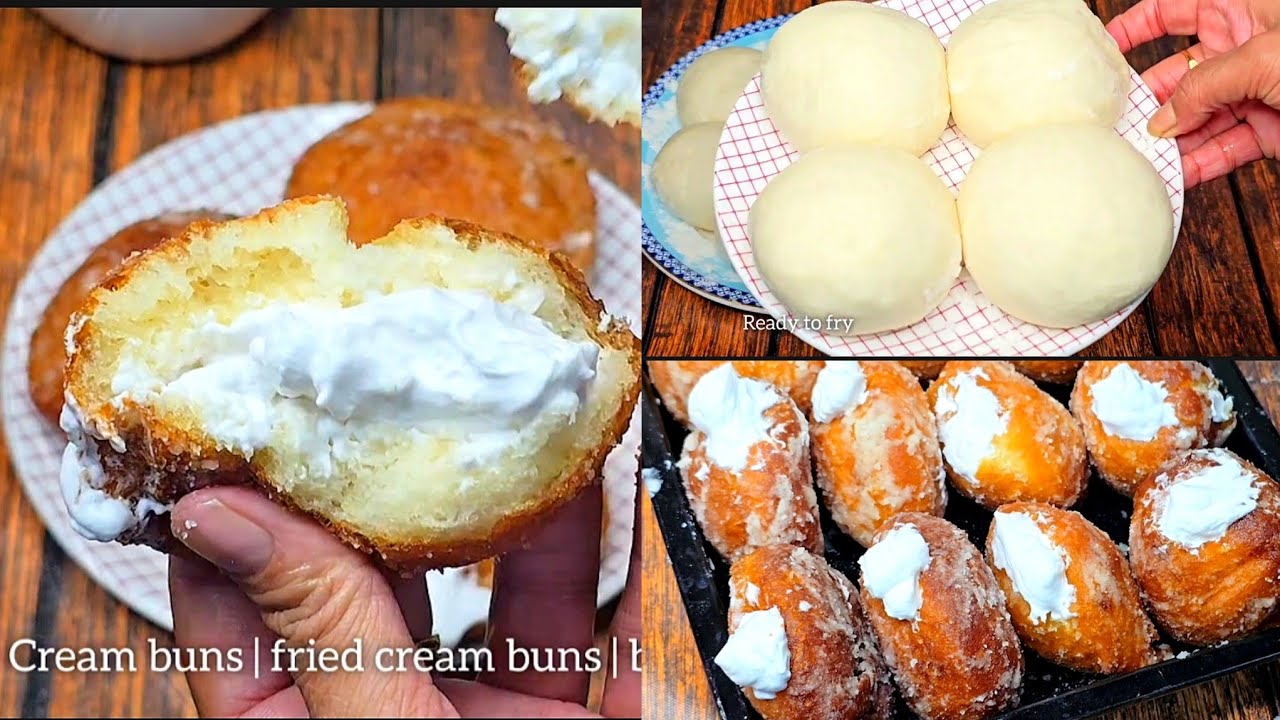 Cream bun recipe | cream filled buns |Italian doughnuts |bomboloni ...