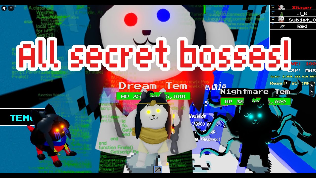 Temmie's UTMM: All Secret Bosses! (FATAL ERROR, Error Tem, Dream Temmie ...