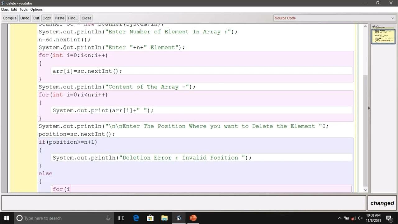 Java Program Delete Array Elements at Position. Input by Users. #Java_Code 🔥🔥 - YouTube