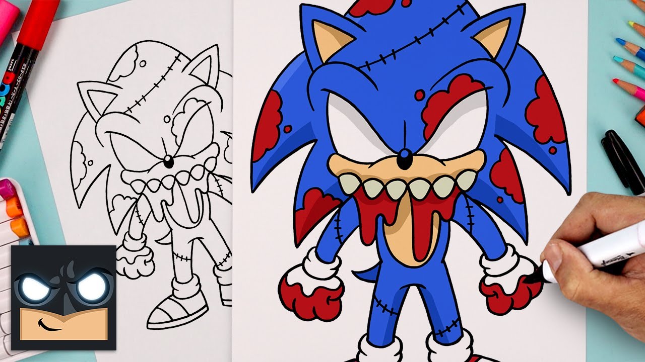 How to Draw Zombie Sonic | Step by Step Art Lesson for Beginners - YouTube