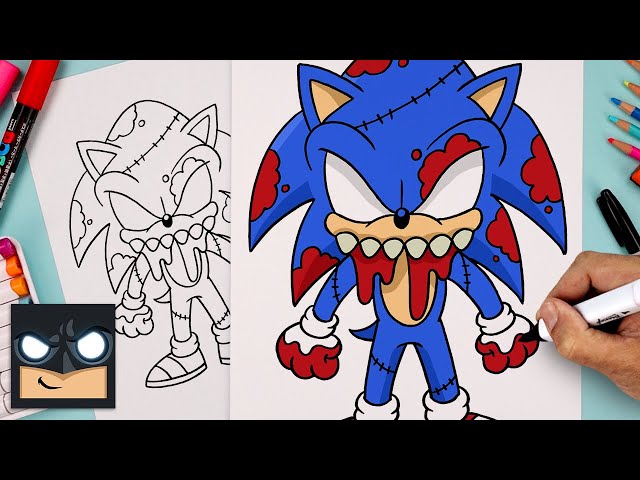 How to Draw Zombie Sonic | Step by Step Art Lesson for Beginners ...