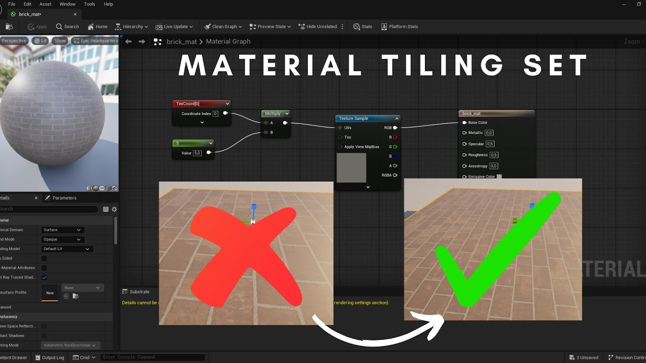 Unreal Engine 5 Material Tiling nasıl ayarlanır ? Hızlı ve basit çözüm ...