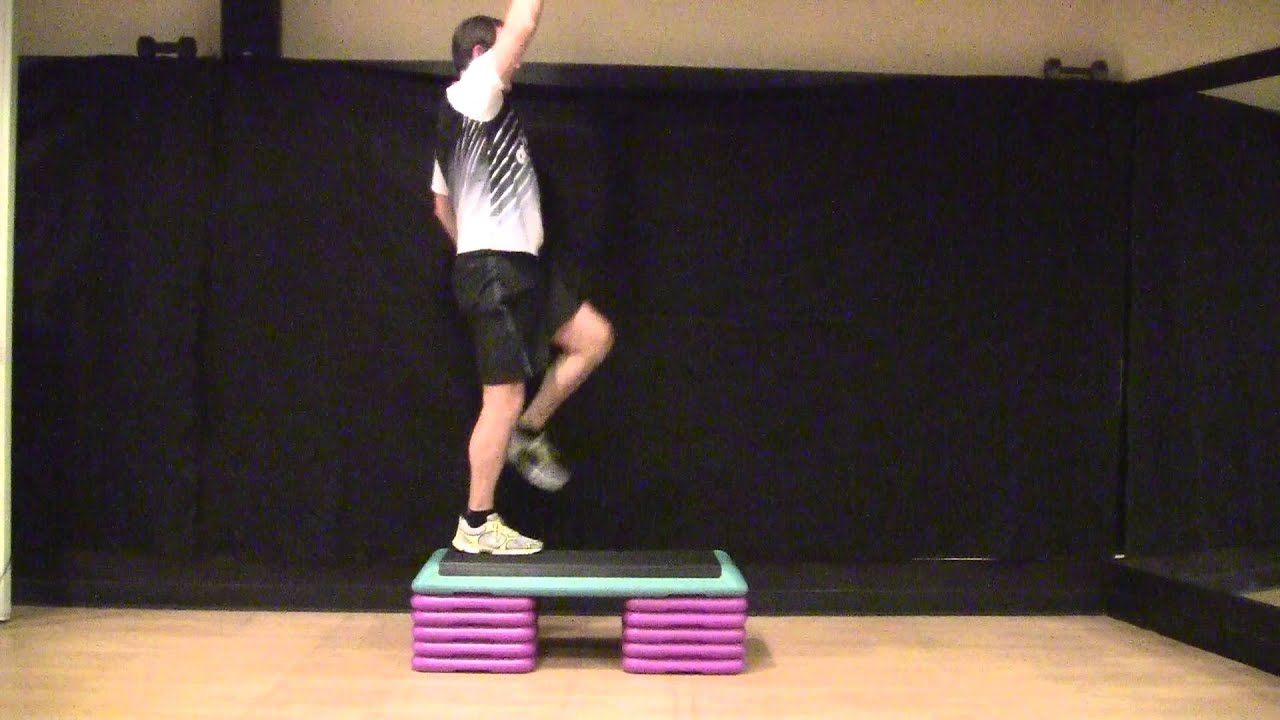 Step Up Over Head Press - YouTube