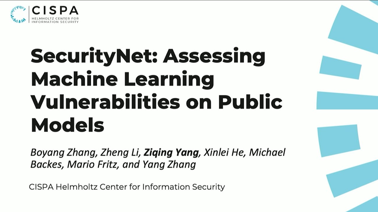 Usenix Security 24 Securitynet Assessing Machine Learning Vulnerabilities On Public Models