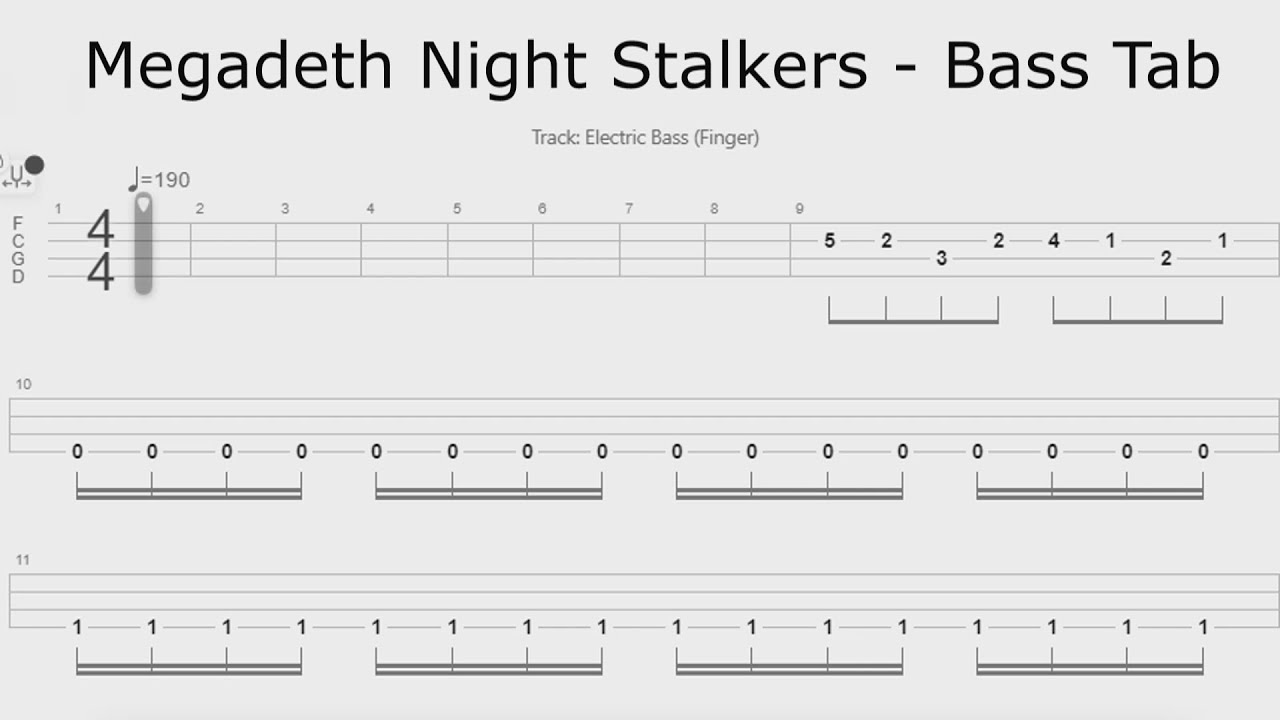 Megadeth - Night Stalkers: Chapter II ft. Ice-T - Bass Tab - YouTube