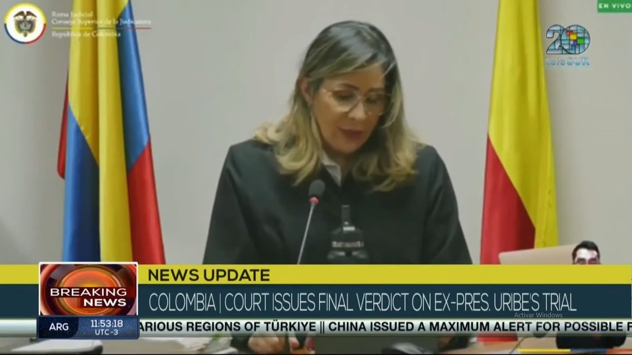 Colombia, court issues final verdict on ex-pres. Uribe´s trial - YouTube