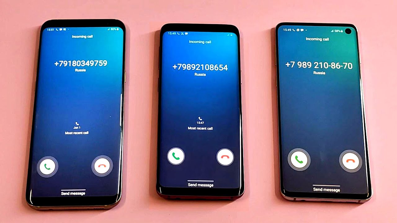 Samsung Galaxy S8+, Samsung Galaxy S9, Samsung Galaxy S10 Incoming call ...