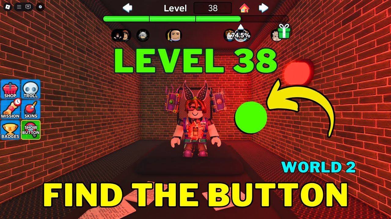 How To Complete Roblox Find The Button World 2 Level 38 - YouTube