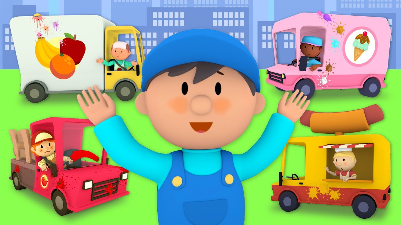 Food Trucks Need Cleaning at Carl's Car Wash | Cartoons For Kids - YouTube