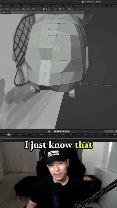 Optimizing 3D Topology: Quads vs. Triangles - making a game character in Blender - 3.4: Dino ...