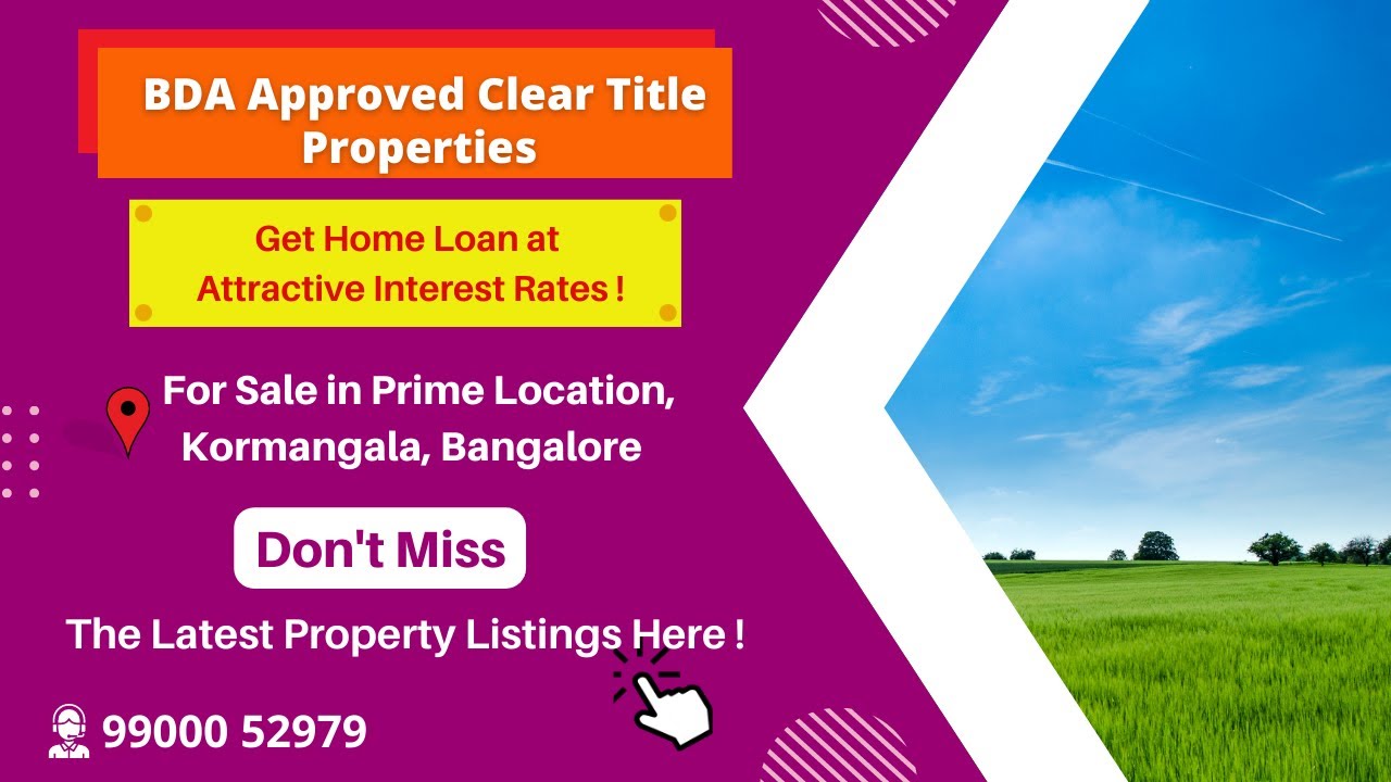Commercial BDA Land for Sale in Bangalore l Koramangala | East Facing ...
