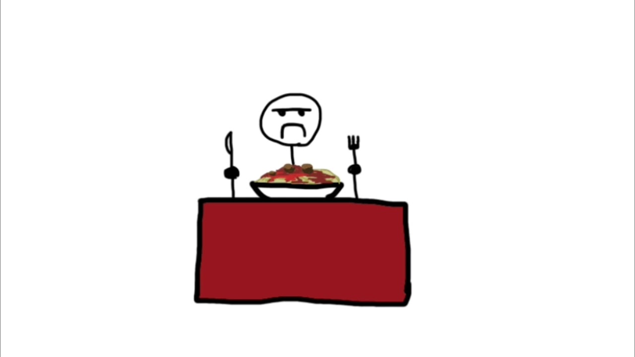 Animatin guy slams face in his SPAGET! - YouTube