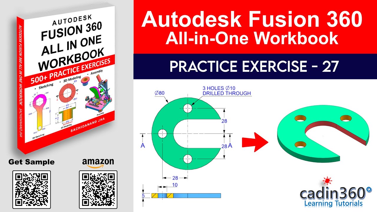 Fusion 360 Tutorial for Beginners – Exercise #27 | 3D Modeling from 2D ...