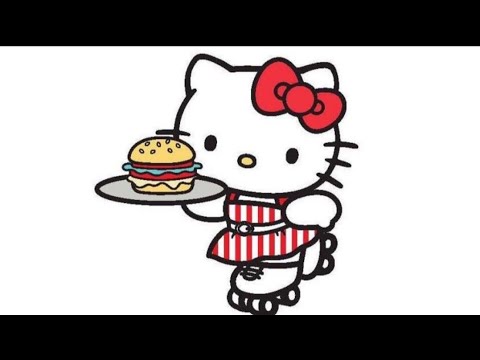 Hello Kitty Burger Drawing,Painting & Coloring For Kids and Toddlers ...