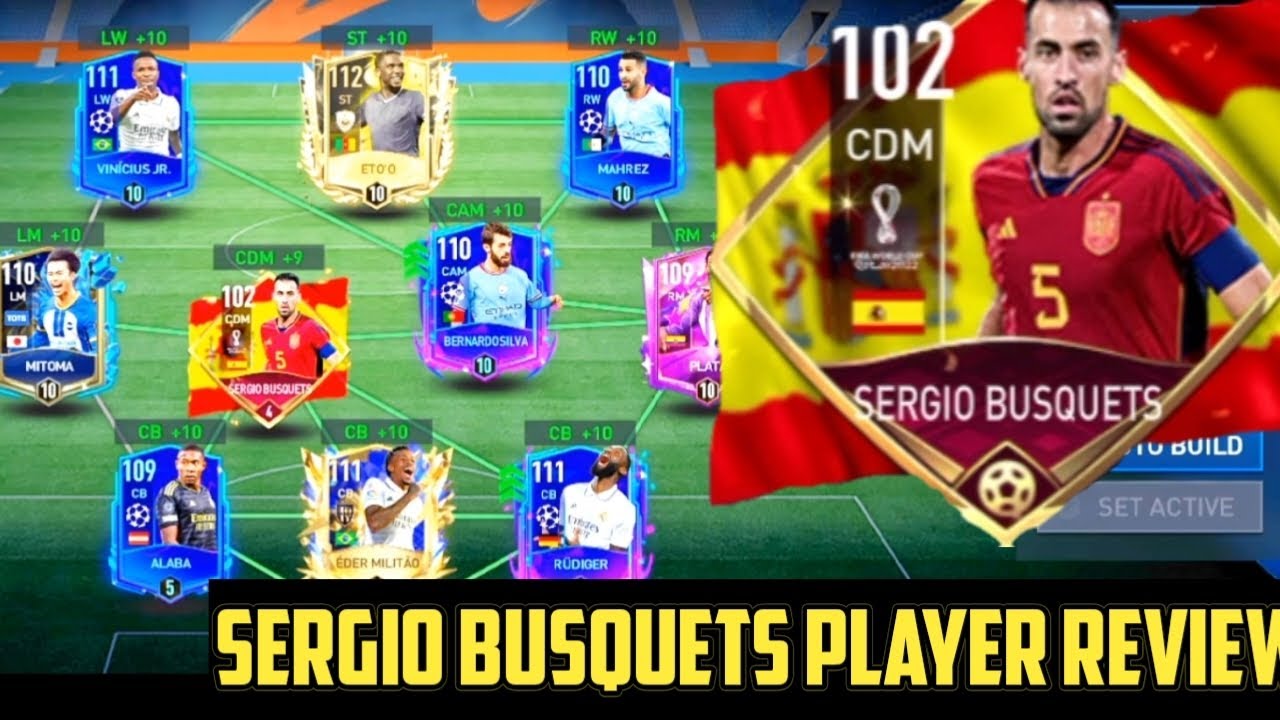 Sergio Busquets Player Review in Fifa Mobile 🔥 | Best CDM in the world ...