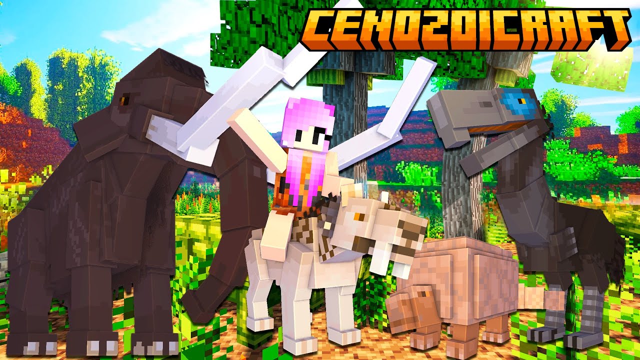 CENOZOICRAFT: MAMUTE,SMILODON,GLYPTODON | TUTORIAL MINECRAFT MOD - YouTube