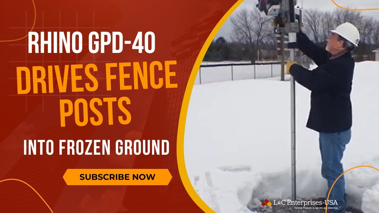 Rhino GPD-40 Drives Fence Posts Into Frozen Ground - YouTube