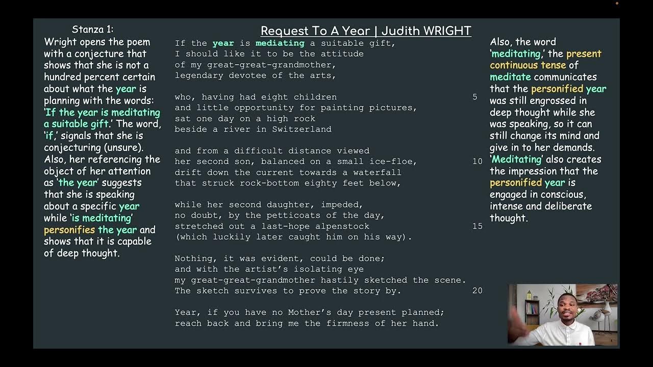 'REQUEST TO A YEAR' ANALYSIS — JUDITH WRIGHT | #GCSE #IGCSE - YouTube