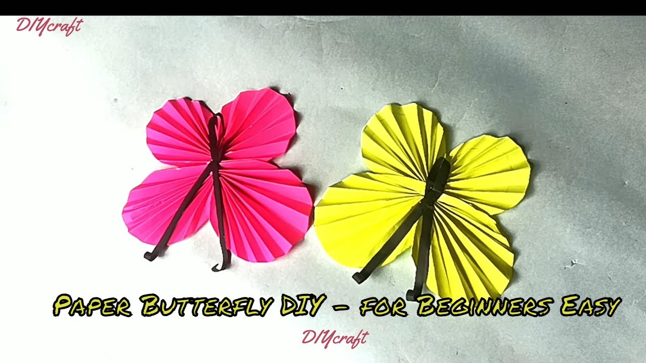 Paper Butterfly DIY - for Beginners Easy - YouTube