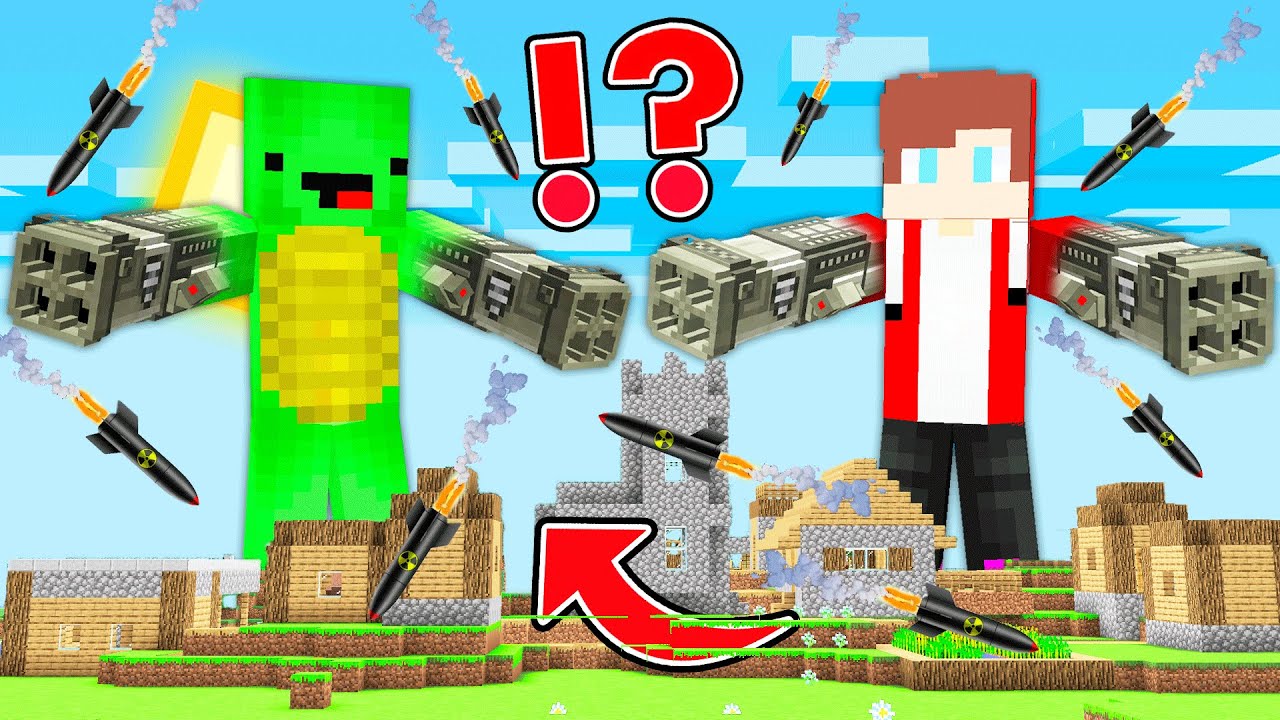 JJ and MIKEY WITH ROCKET HANDS Attacked THE VILLAGE in Minecraft ...