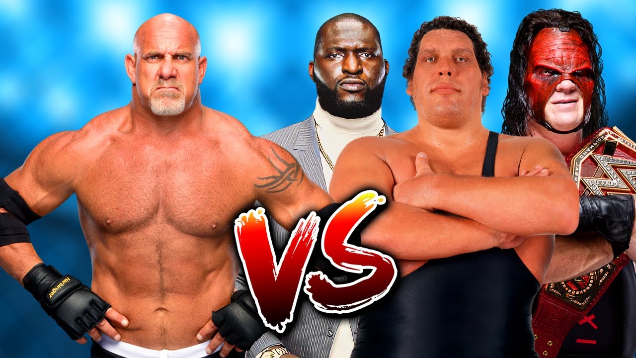 Goldberg vs. OMOS & Kane & Andre The Giant - WWE 1 vs 3 Handicap Match ...