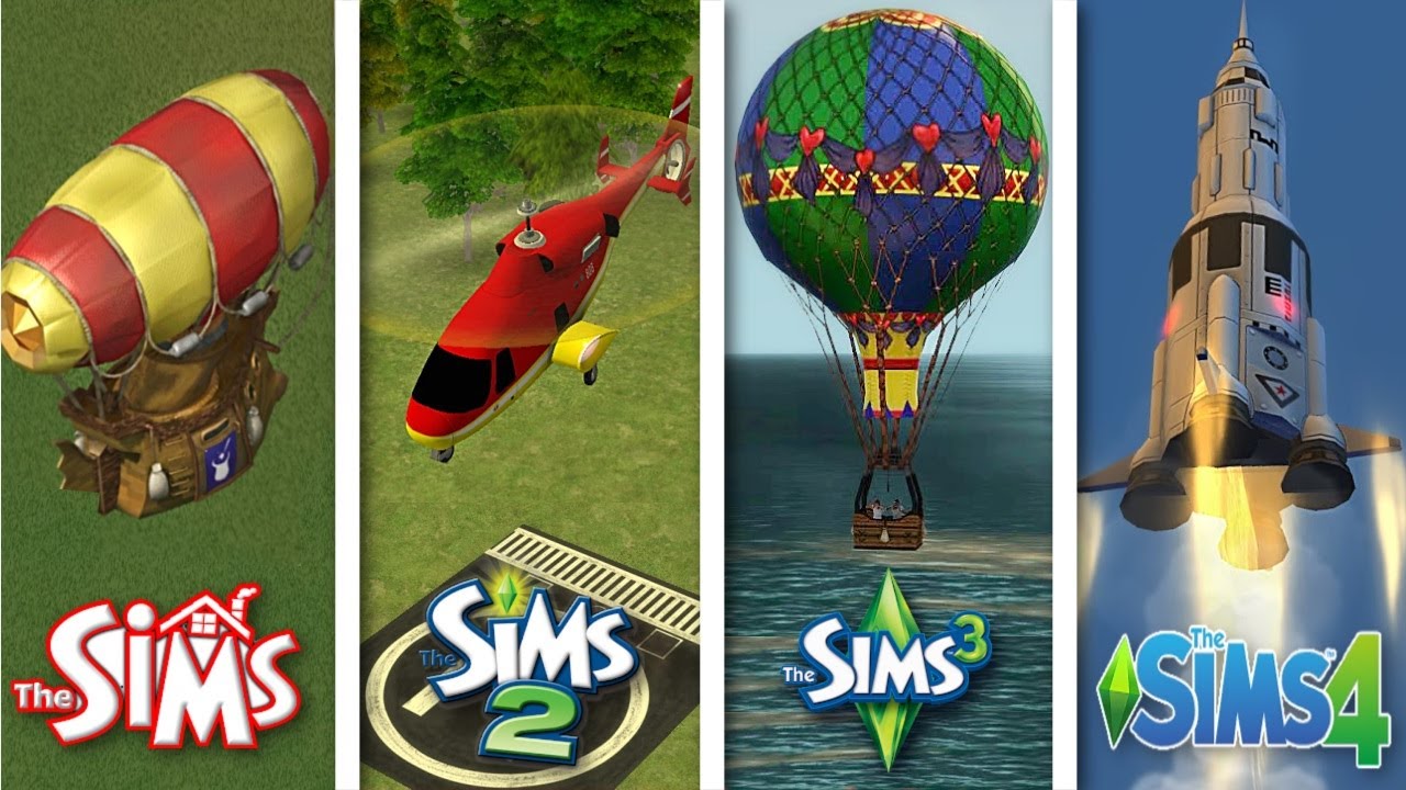 Sims 1 vs Sims 2 vs Sims 3 vs Sims 4 - Air Vehicles - YouTube