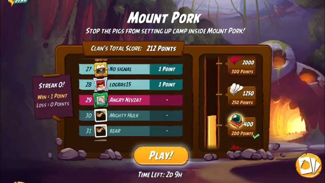 Mount Pork 400 Points Clan Event - Getting 12 Points - No Red,Blues ...