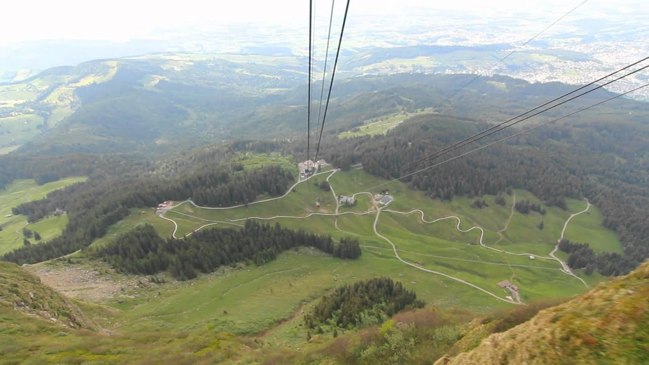 Cable Car Down from Mt. Pilatus - YouTube