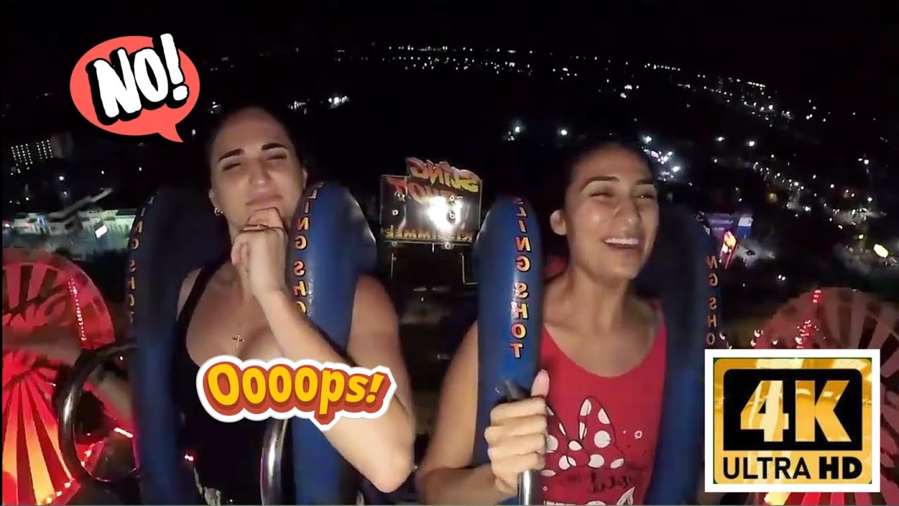 Slingshot ride girl reaction on amusement park 😍 part 140 # ...