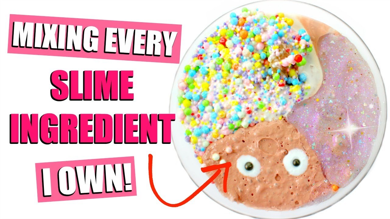 MIXING EVERY SINGLE SLIME INGREDIENT (CHALLENGE) - Making a GIANT SLIME ...