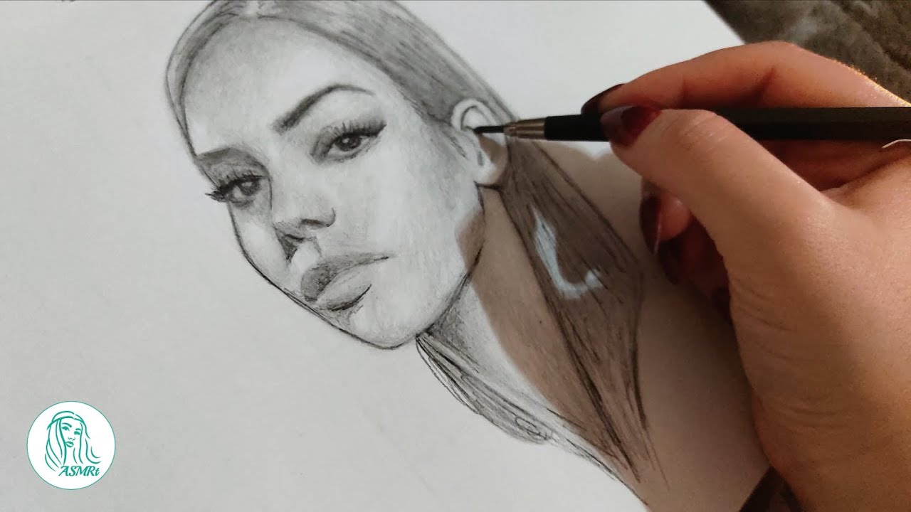 ASMR Drawing on Paper • No Talking • Fast & Slow Drawing Sounds - YouTube