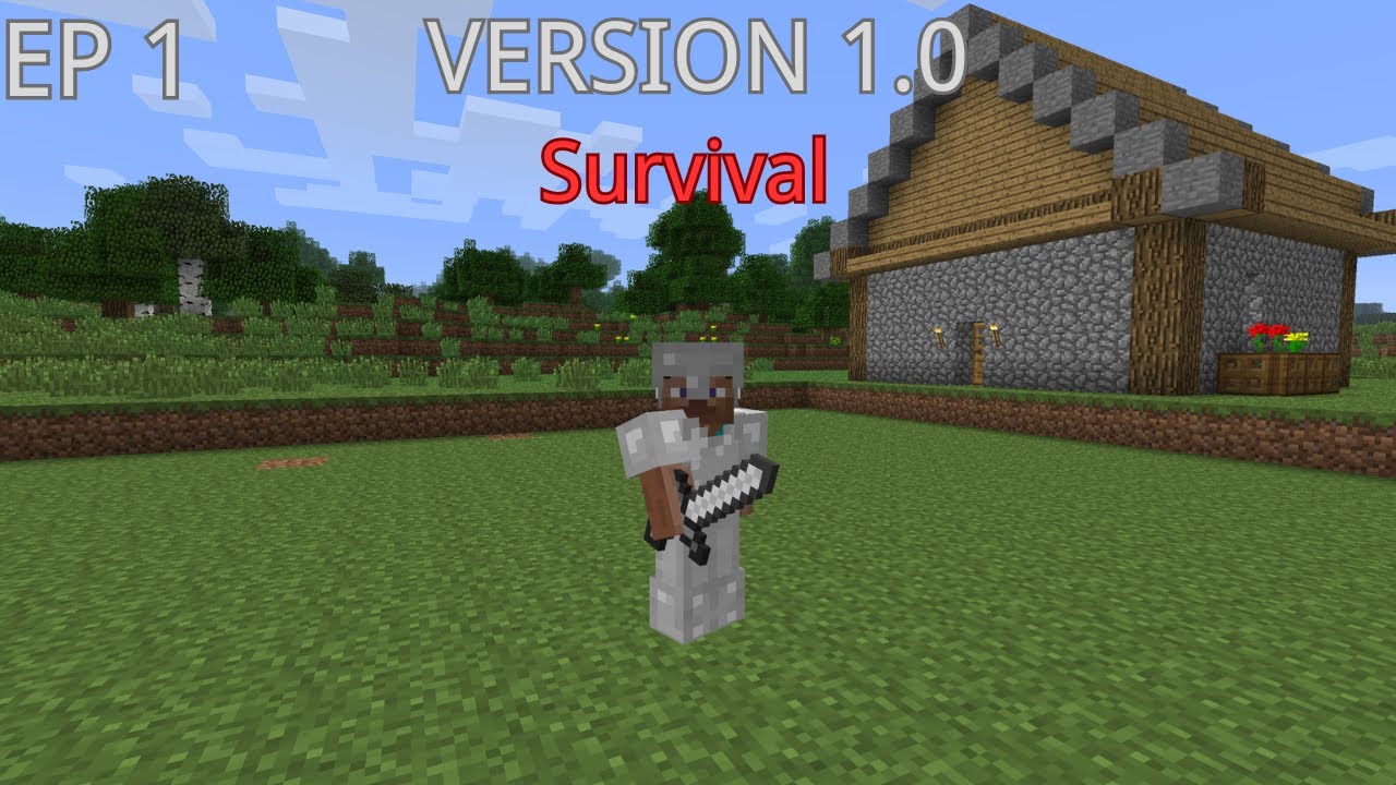 Minecraft 1.0 Survival Old Version Episode 1 - YouTube