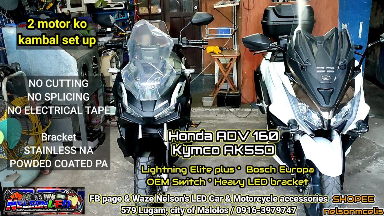 bagong motor ko na Honda ADV 160 set up namin ng Lights, Horn, switch ...