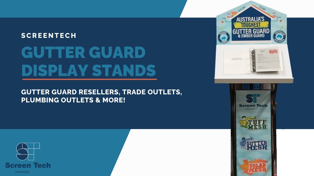 ScreenTech gutter guard display stand for resellers and trade outlets ...