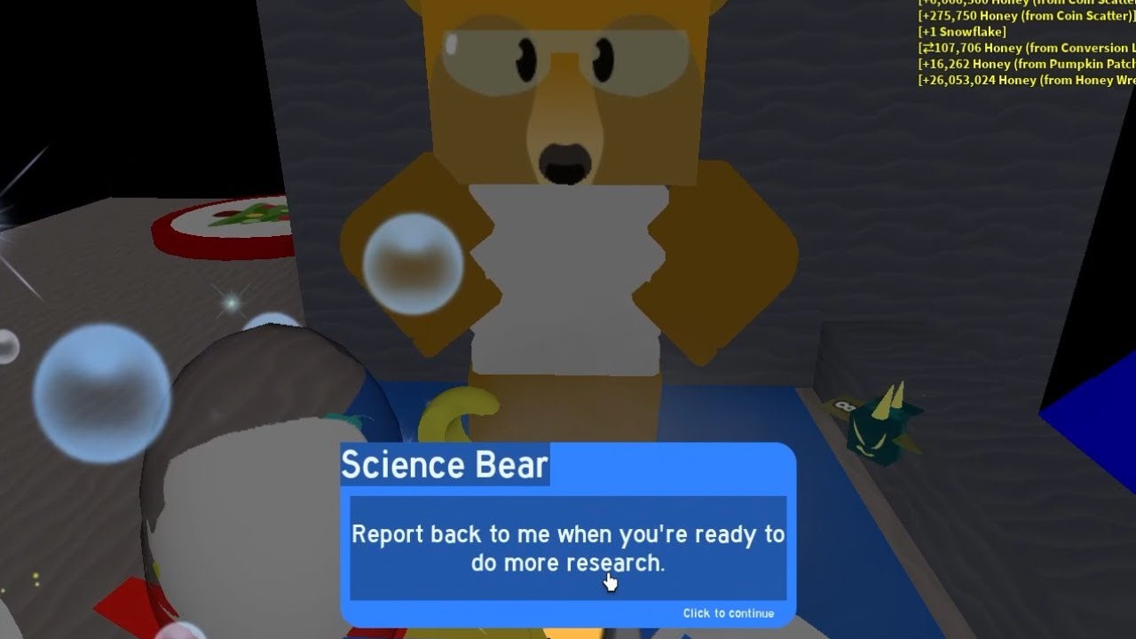 Completing the next science bear quest in Roblox Bee Swarm Simulator ...