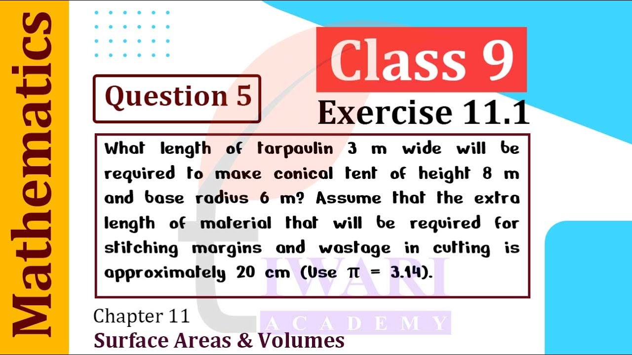 Class 9 Maths Chapter 11 Exercise 11.1 Question 5 in Hindi and English ...