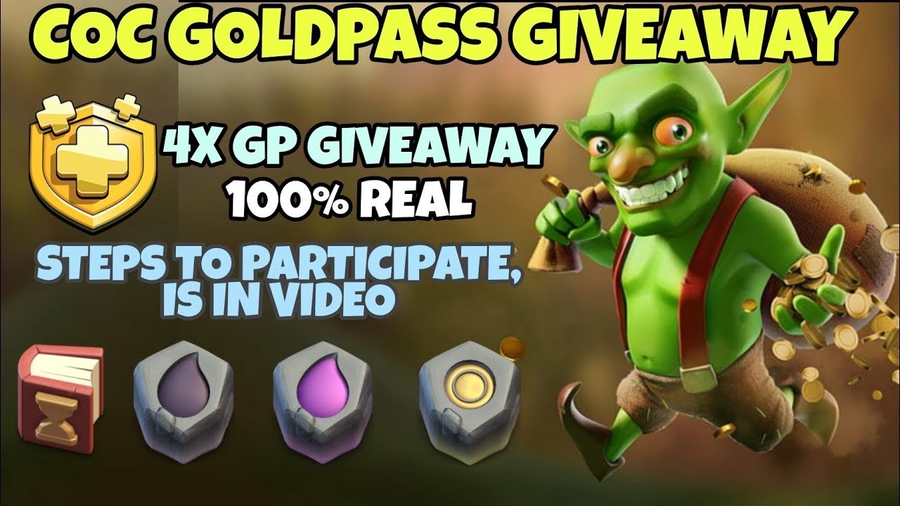 Get gold pass in clash of clans gold pass giveaway in coc - YouTube
