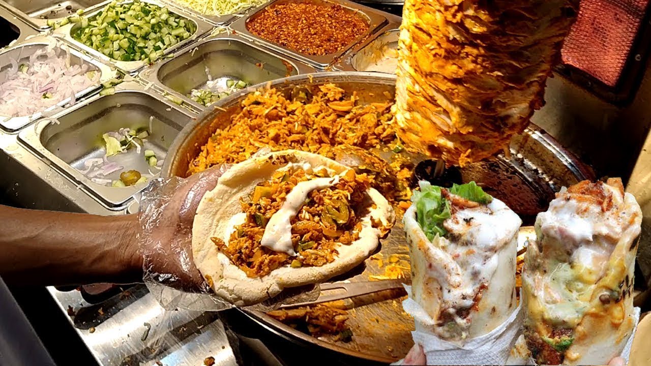 Tasty Chicken Shawarma Making | World Biggest Street Style Shawarma ...