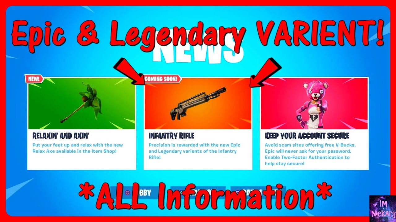 Epic & Legendary INFANTRY RIFLE All Information! (Release Date & Stats ...