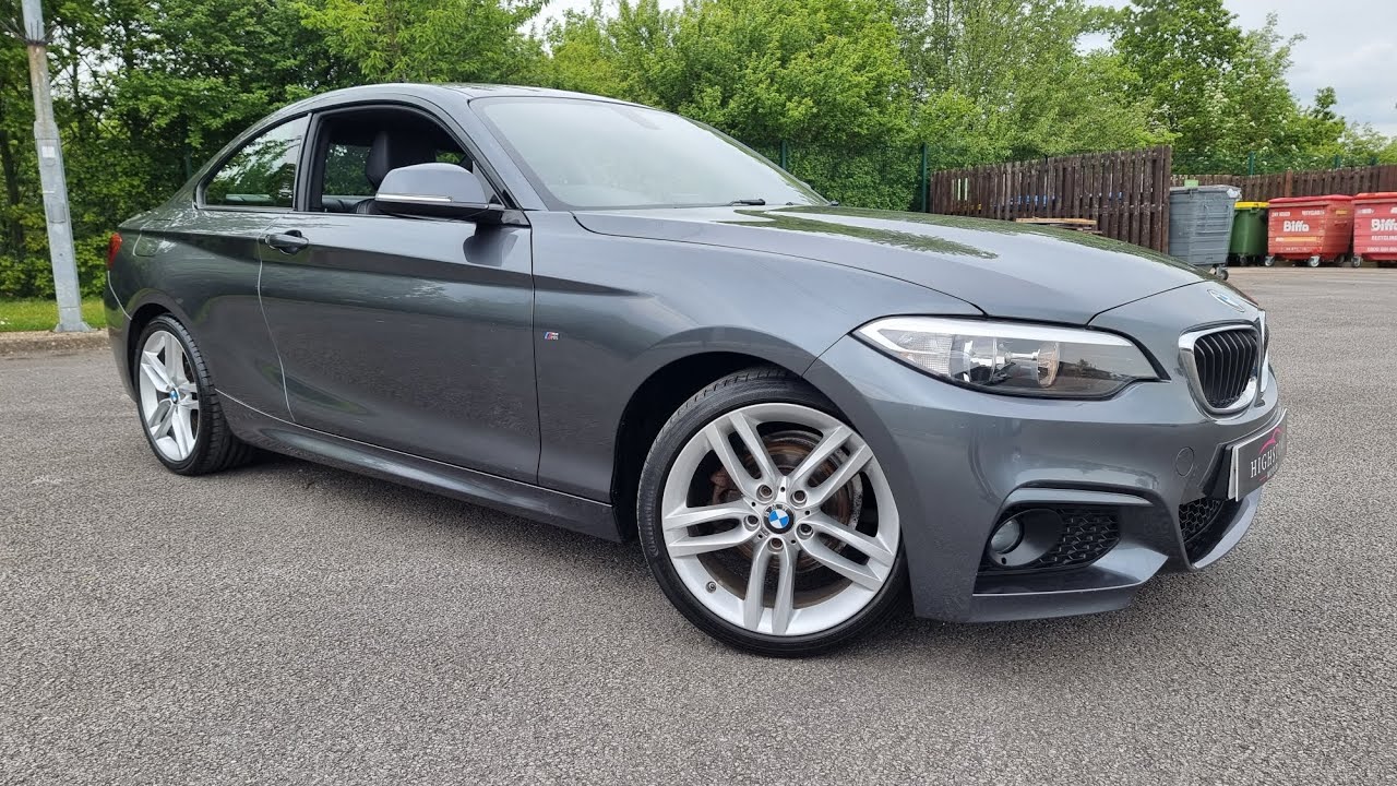 bmw 218i m sport 1.5 turbo petrol 2 door full black leather with sat ...