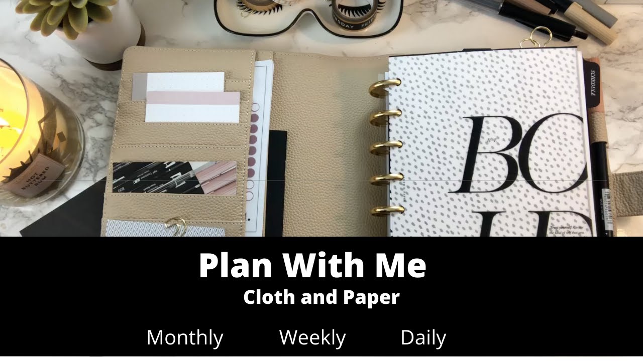 My First Cloth and Paper PLAN WITH ME! From Monthly to Weekly to Daily ...