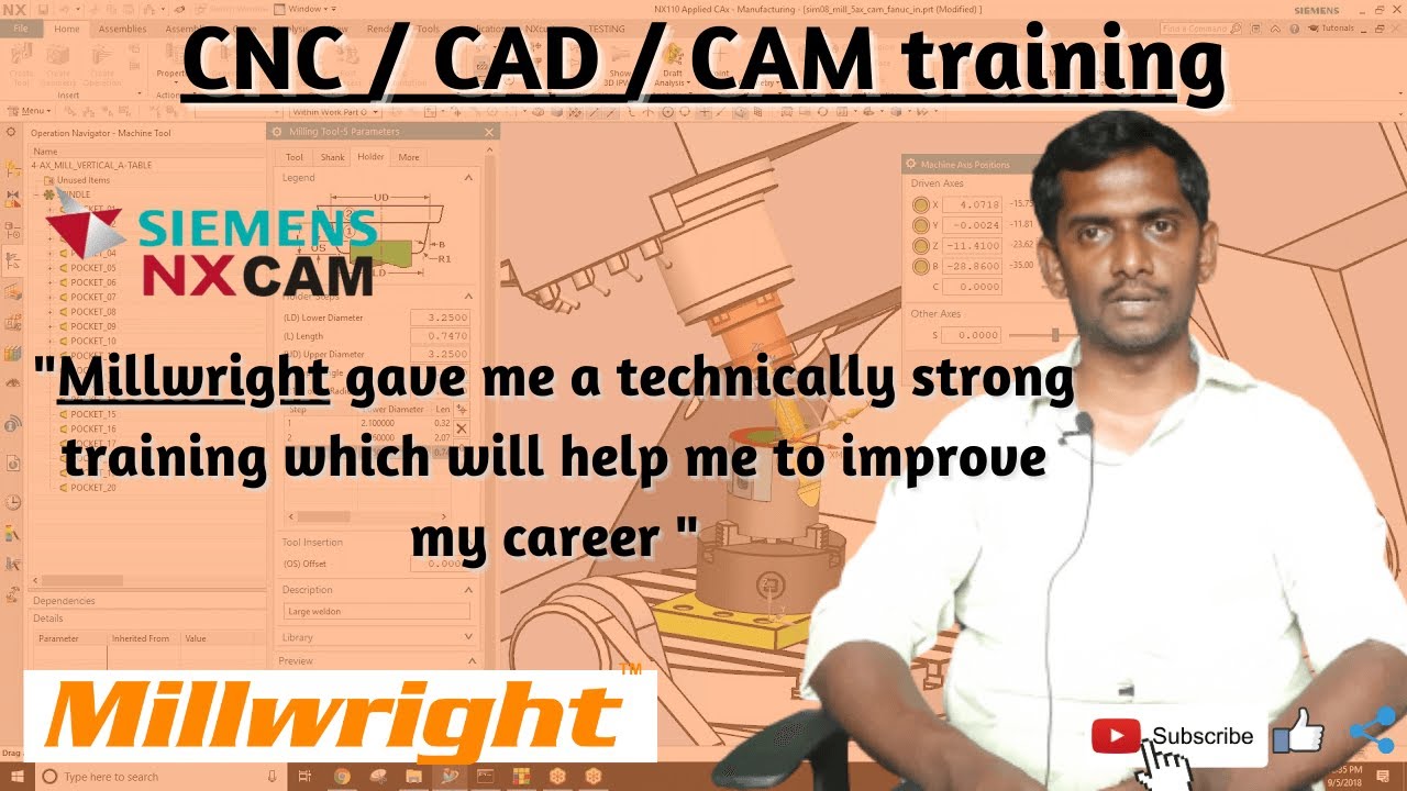 NX CAD CAM training feedback of Mr. Vinoth Raj - Millwright CNC CAD CAM ...