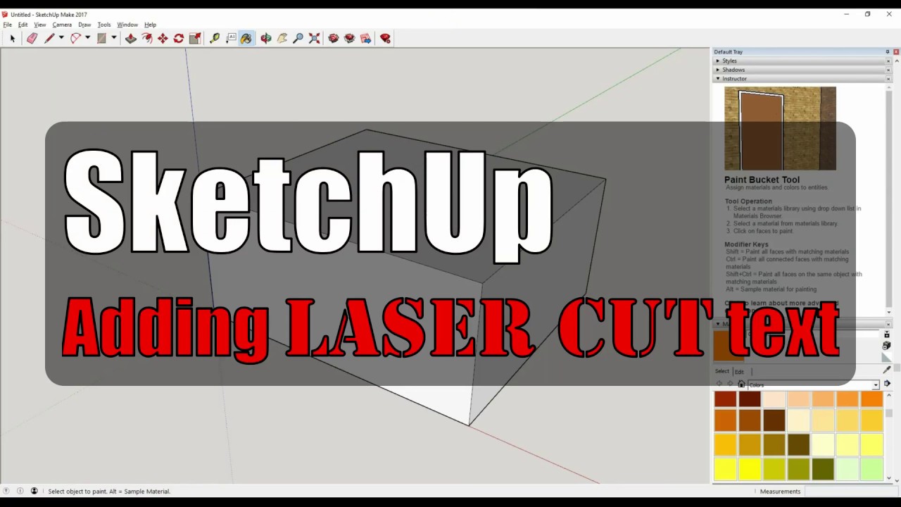 SketchUp adding laser cut text - YouTube
